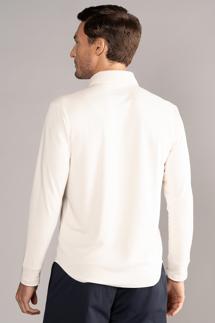 Long Sleeve Button Down Polo Solid // Ivory – Twillory