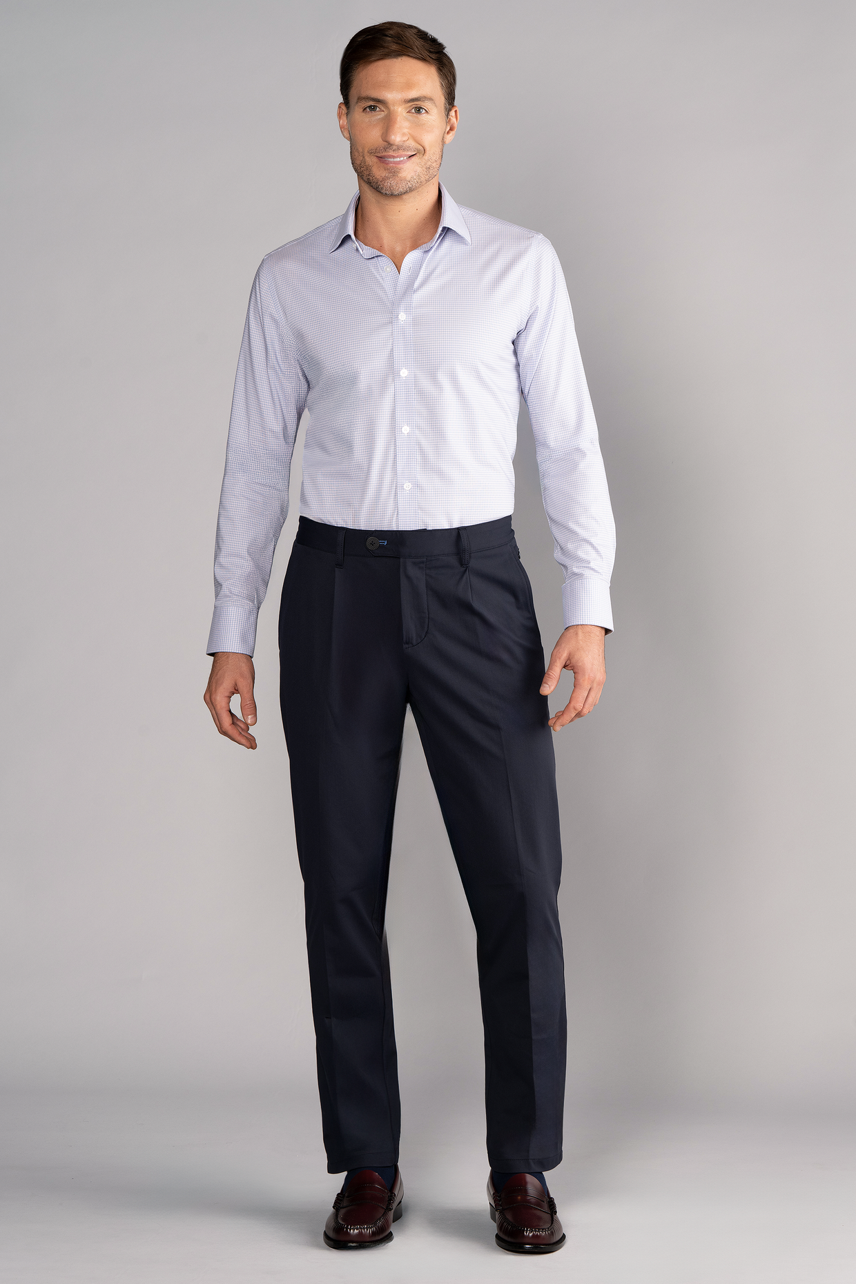 Leader Non-Iron Check // Pink Blue Hatch – Twillory