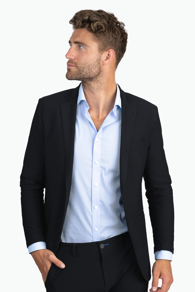 Men's Breathable Black Air Blazer (Summer Mesh Suit Jacket) | Twillory®