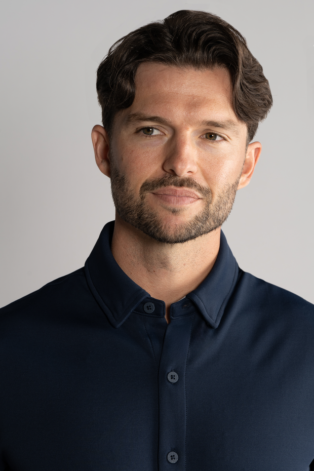 Short Sleeve Button Down Polo Solid // Navy – Twillory