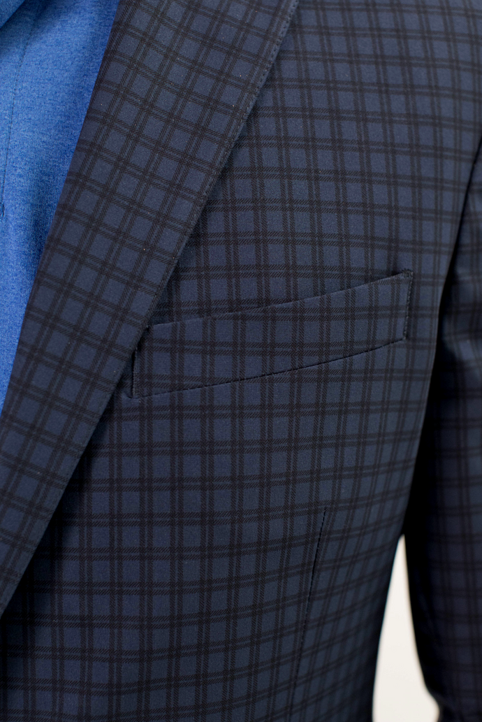 Men's Navy Check Blazer (Blue Patterned Sport Coat/Jacket) – Twillory